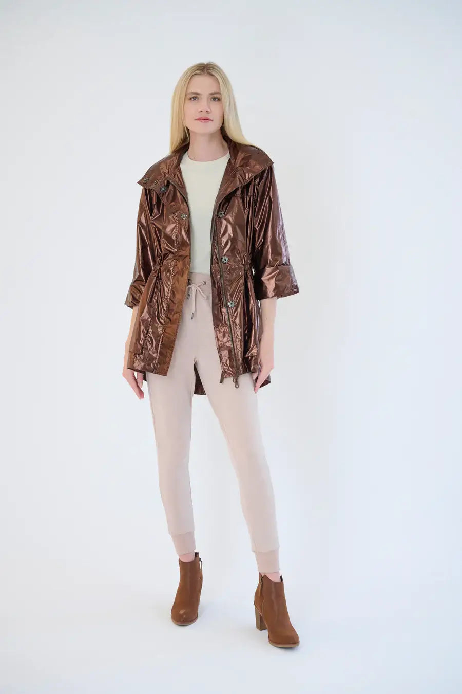 Chic Metallic Rain Jacket – Stylish & Durable